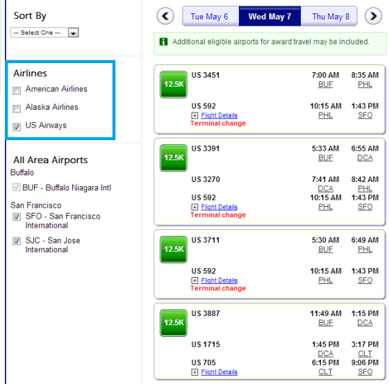 Using AA Miles on US Airways flights – milenomics.com