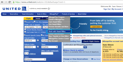 Rookie Booking–How to Book Award Flights on United.com – milenomics.com